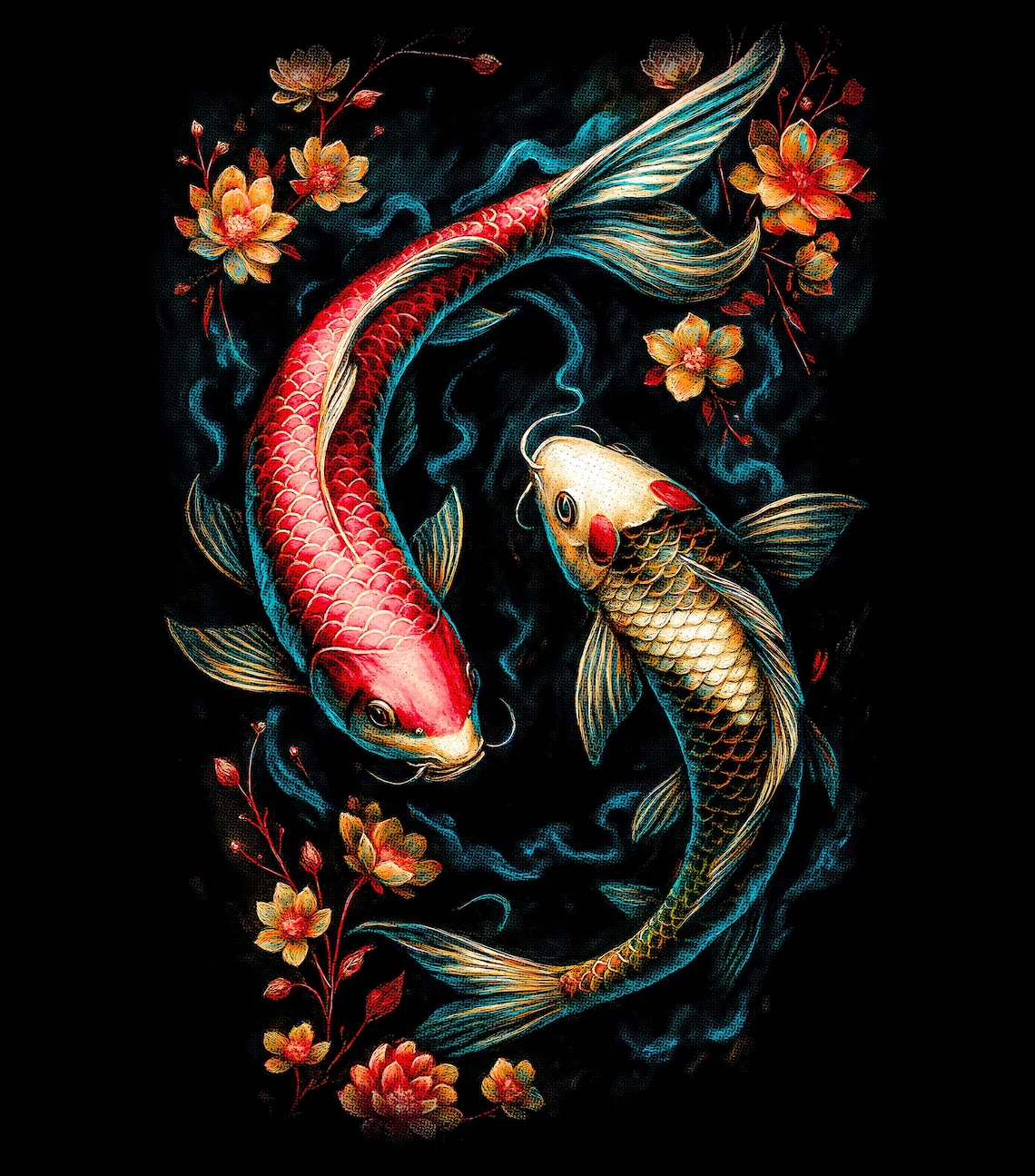 120+ Exclusive Halftone Oriental Designs Bundle for DTF DTG Printing ...