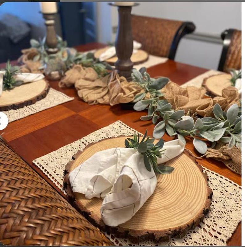 Wood Slice Plate Chargers, Rustic Table Decor, Set of 8 - Etsy