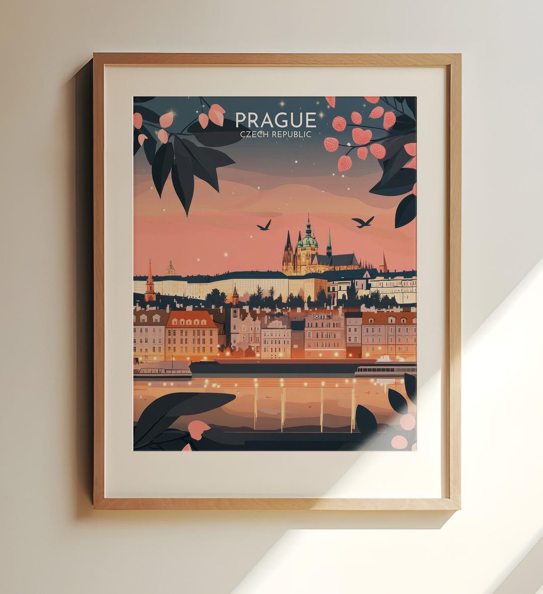 Prague, Czech Republic Travel Poster – Prague Travel Print: Scenic View ...