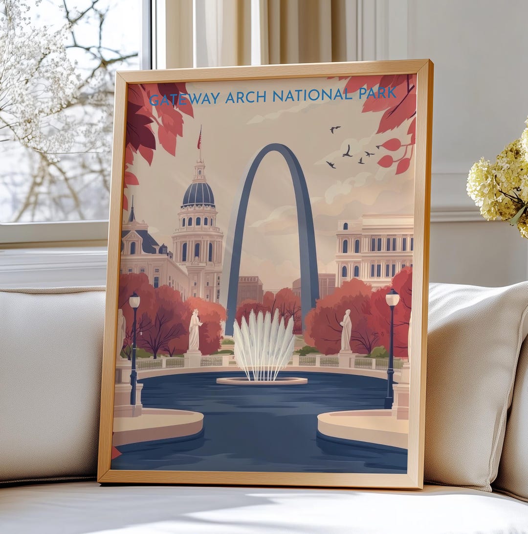 Gateway Arch National Park, USA Travel Poster – Gateway Arch Travel Art ...