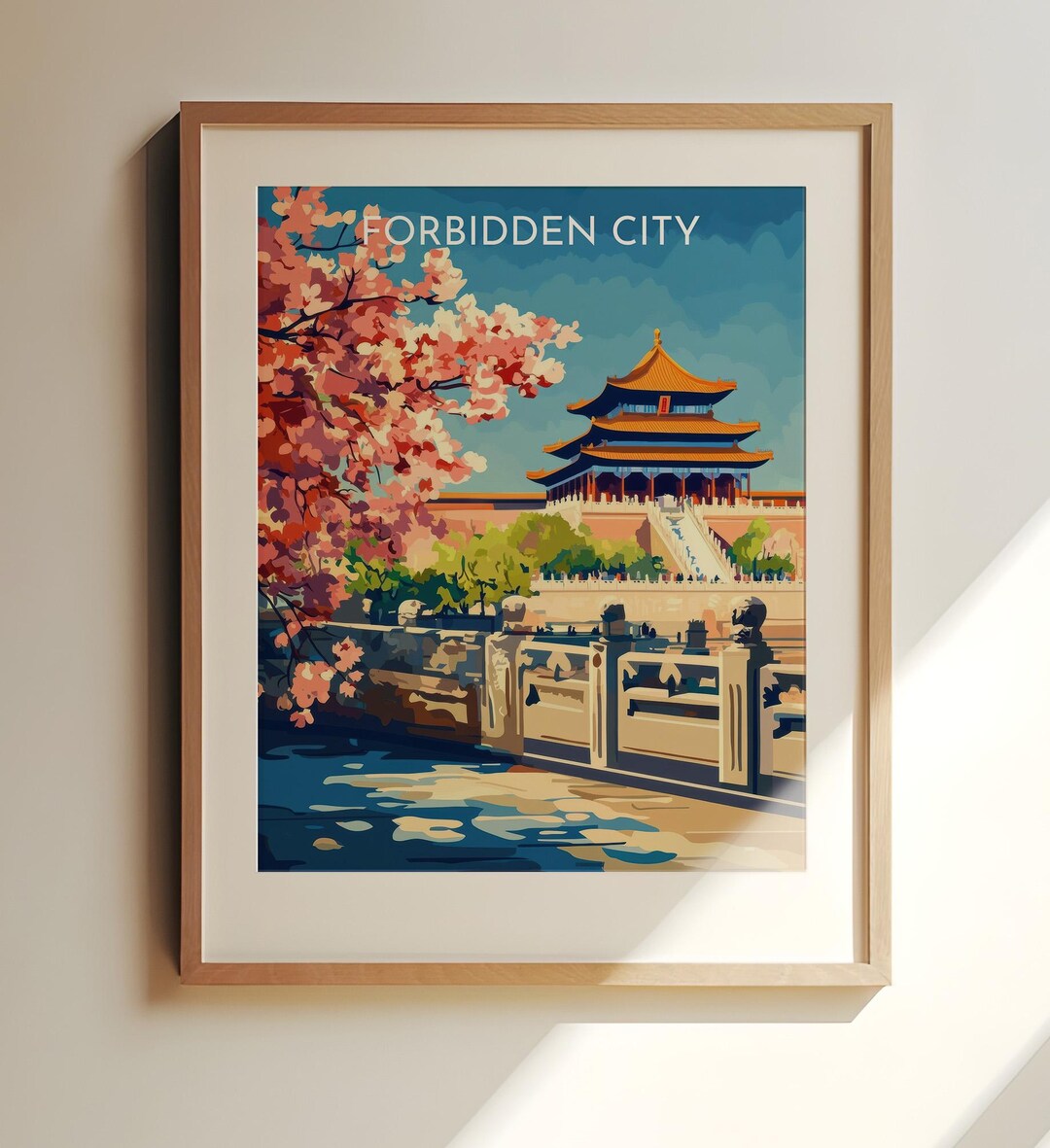 Forbidden City, Beijing Travel Poster – Forbidden City Travel Art Print ...