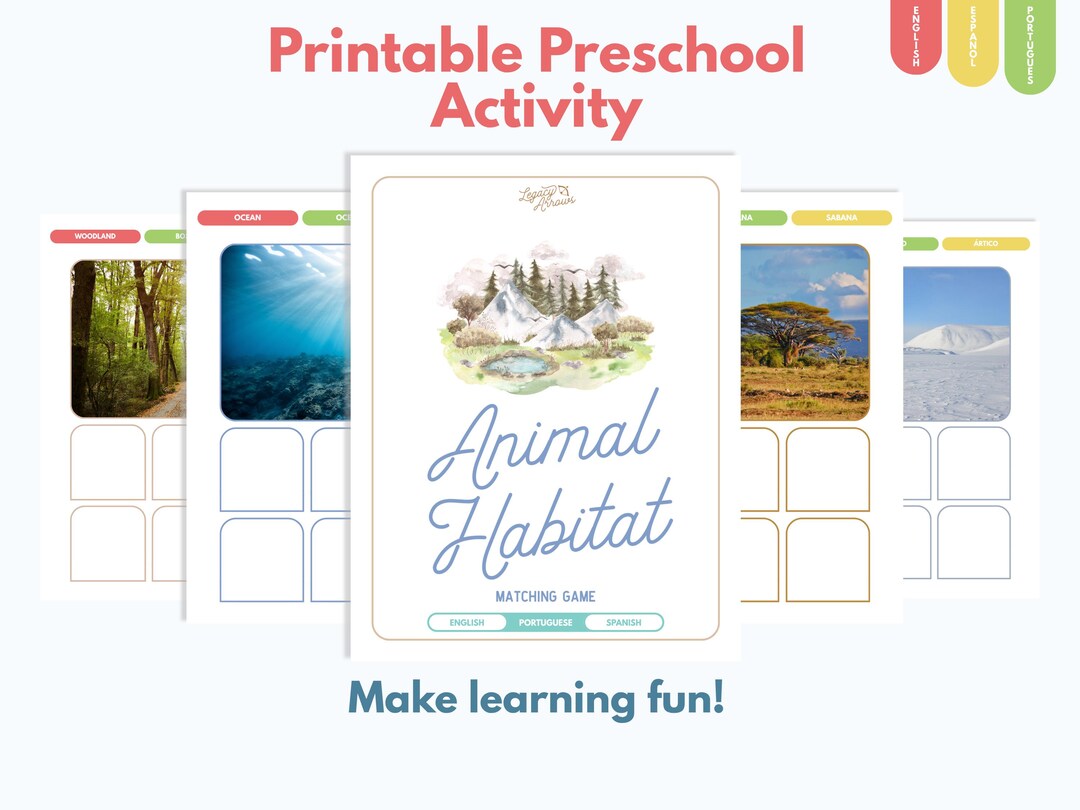 Animal Habitat Matching Game | Printable Preschool Activity | Learn ...