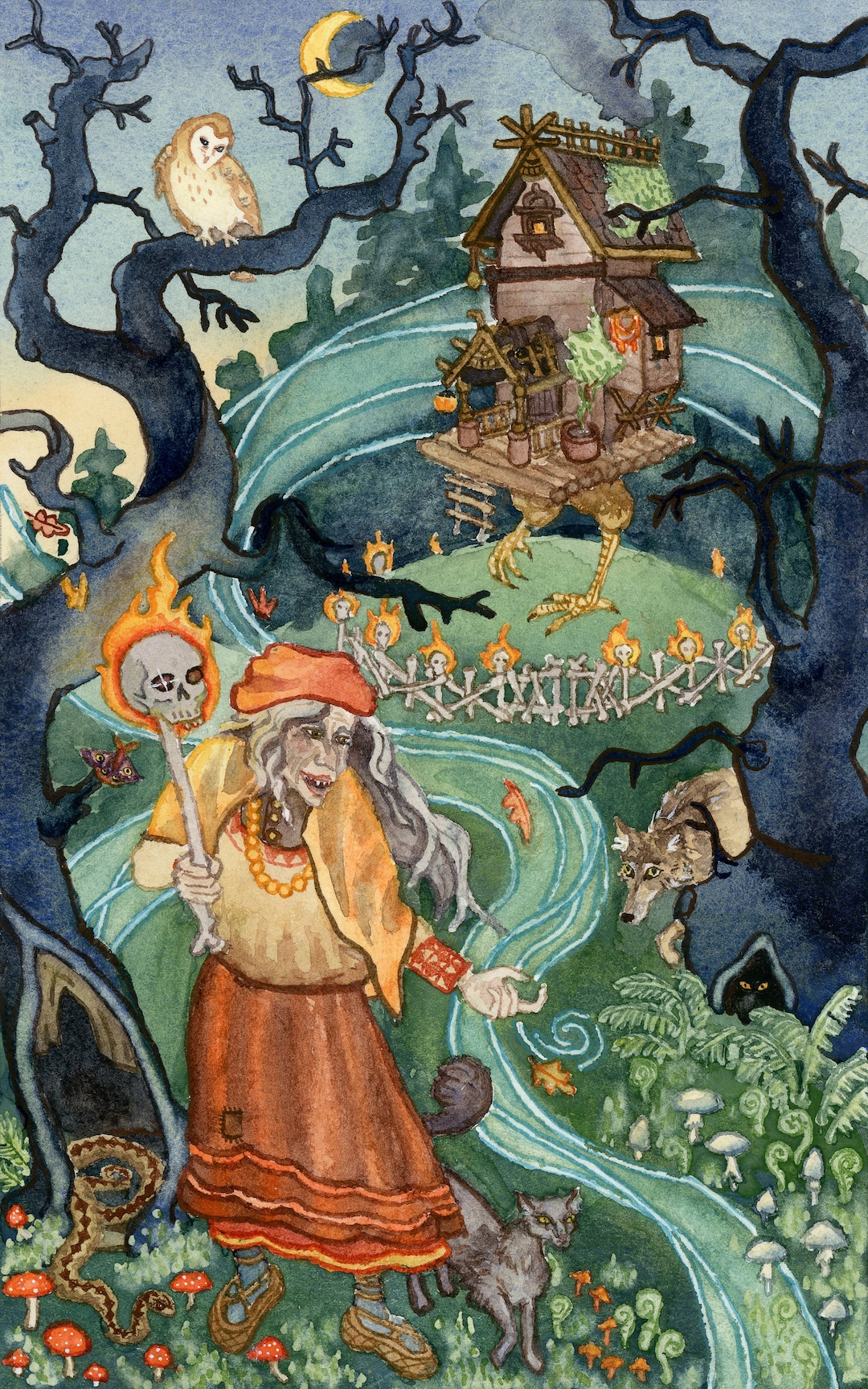 Baba Yaga Prayer Card - Etsy