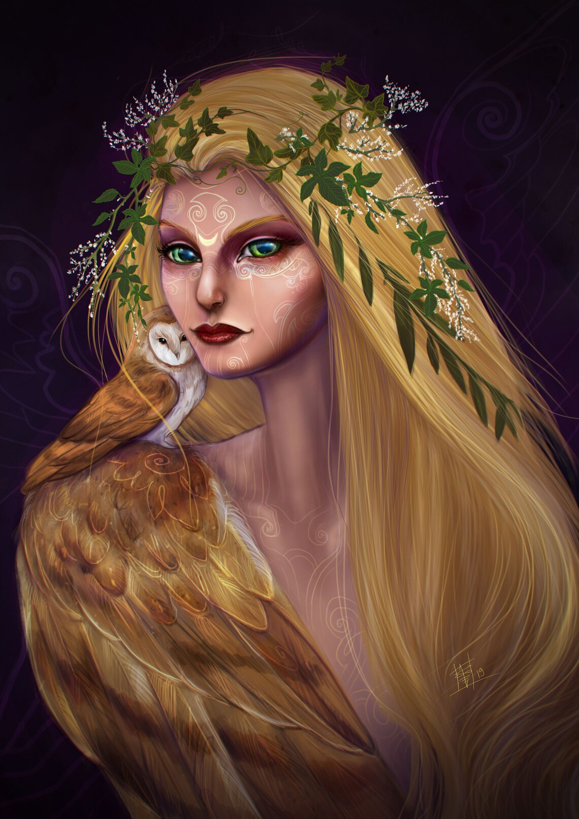 Blodeuwedd Prayer Card - Etsy