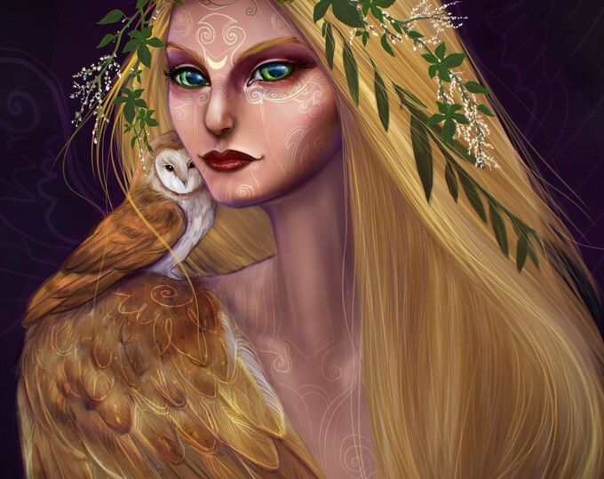 Blodeuwedd Prayer Card - Etsy