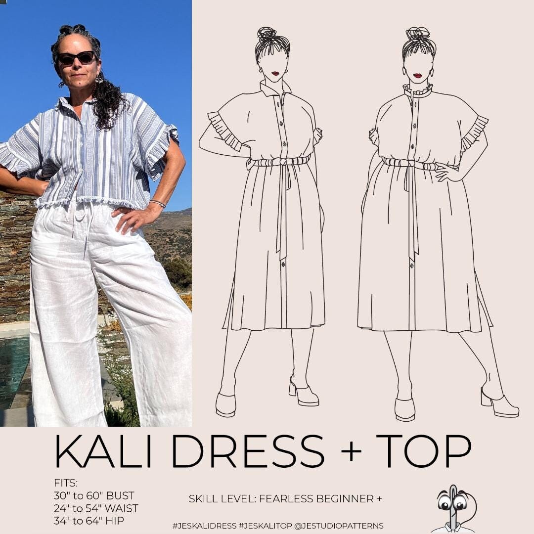 Kali Dress + Top PDF Sewing Pattern | Size Inclusive | Fearless ...