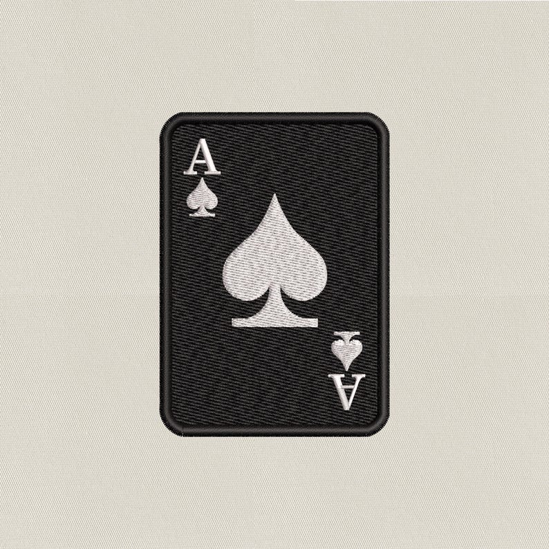 Ace of Spades Embroidery Design, Small Playing Card Patch File - Etsy