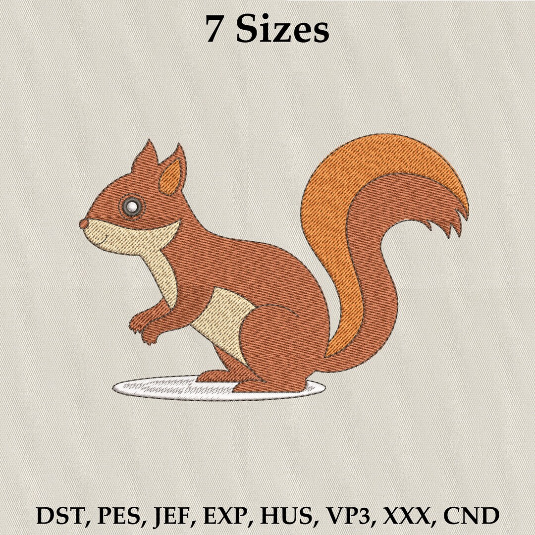 Squirrel Embroidery Design for Animal Wildlife Nature Mini Machine ...