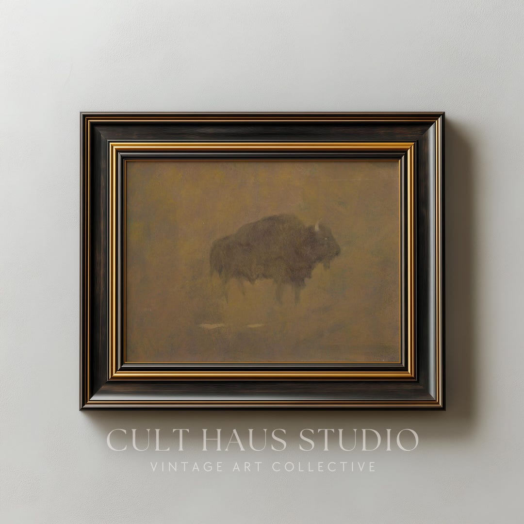 Vintage Bison Study Wall Art | Digital Download - Etsy