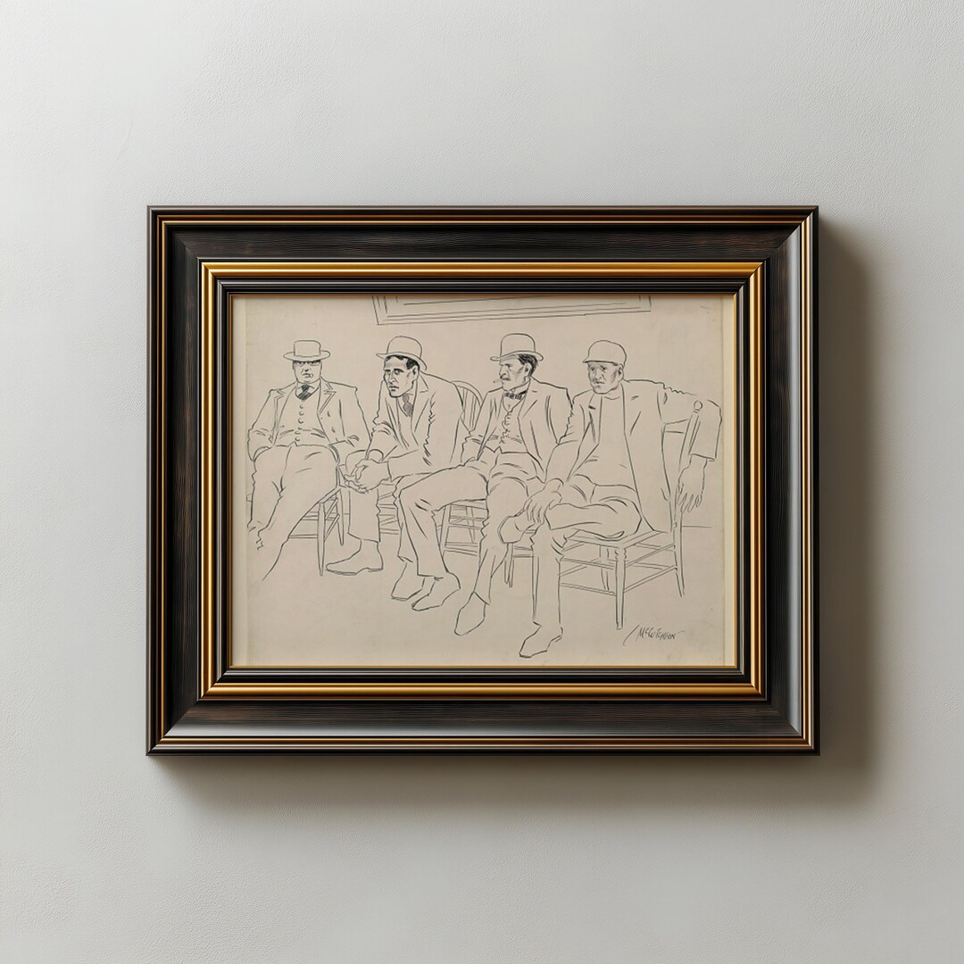 Antique Line Drawing Wall Art, Abstract Minimalist (digital Download ...