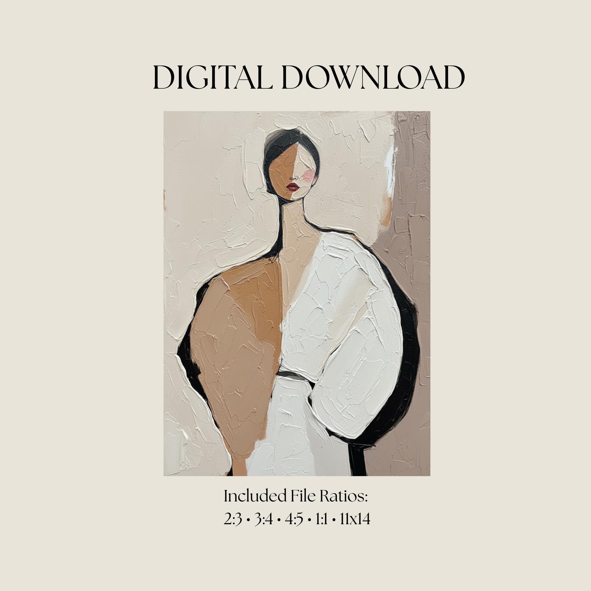 Modern Abstract Portrait Print - Digital Download - Etsy