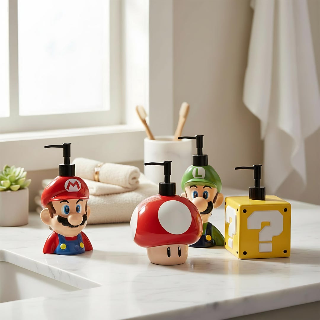 Cartoon Soap Dispenser | Fun Bathroom Decor | Mushroom, Character ...