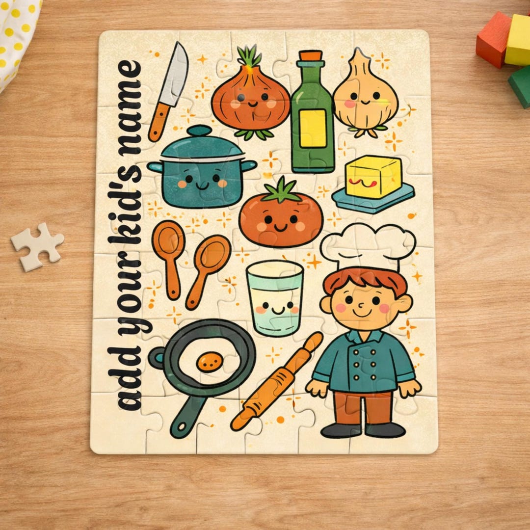 Personalized Name Cooking Puzzle for Kids | Educational Toddler Toy ...