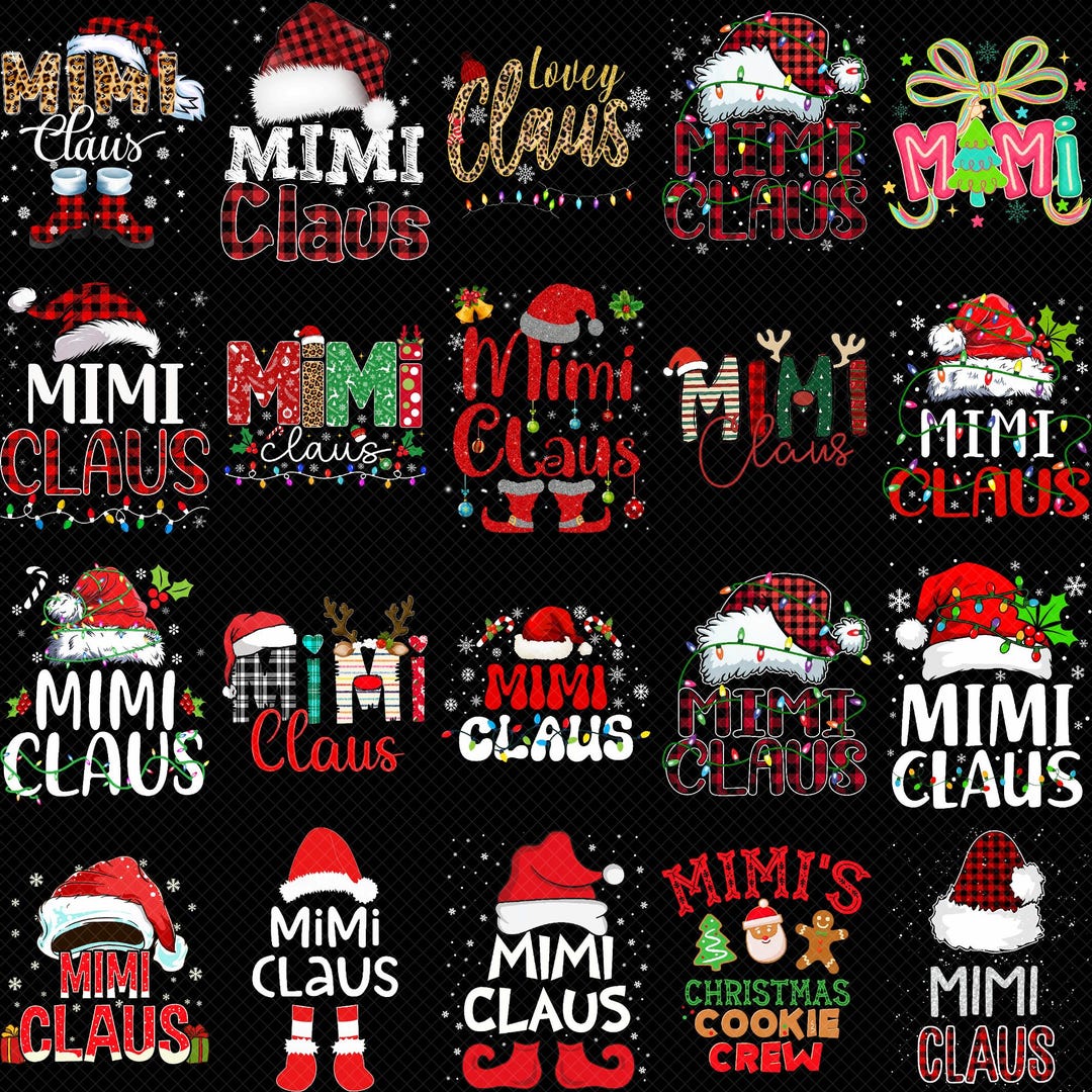 Mimi Claus Christmas Clipart Bundle - Holiday PNG, Mimi Claus Designs ...