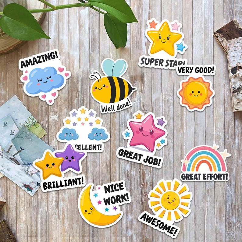 10 Pcs Cute Reward Stickers Pack – Motivational Vinyl Decals ...