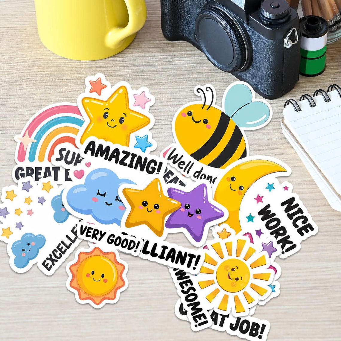 10 Pcs Cute Reward Stickers Pack – Motivational Vinyl Decals ...