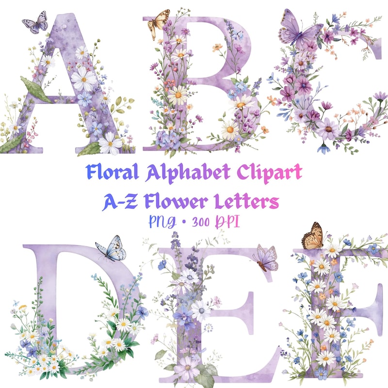 Floral Letters - Etsy