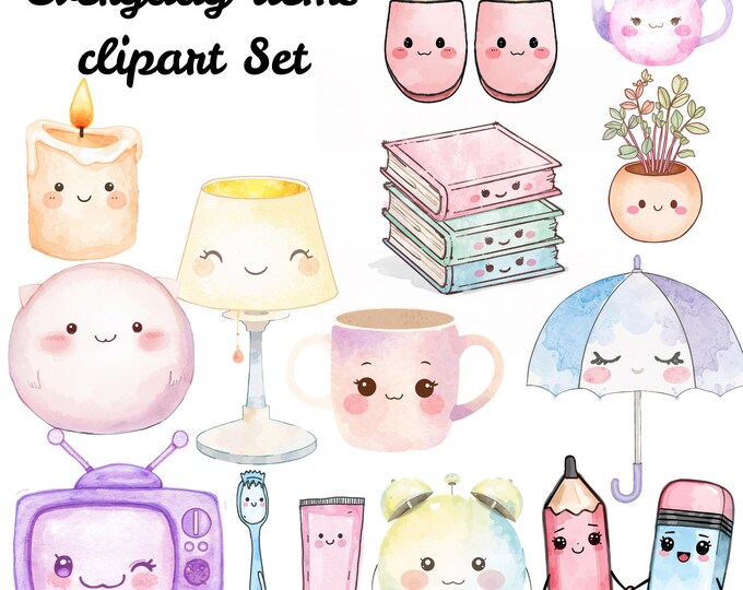 Everyday Items Clipart Set - Clipart for Planner Stickers, Chores Clip ...