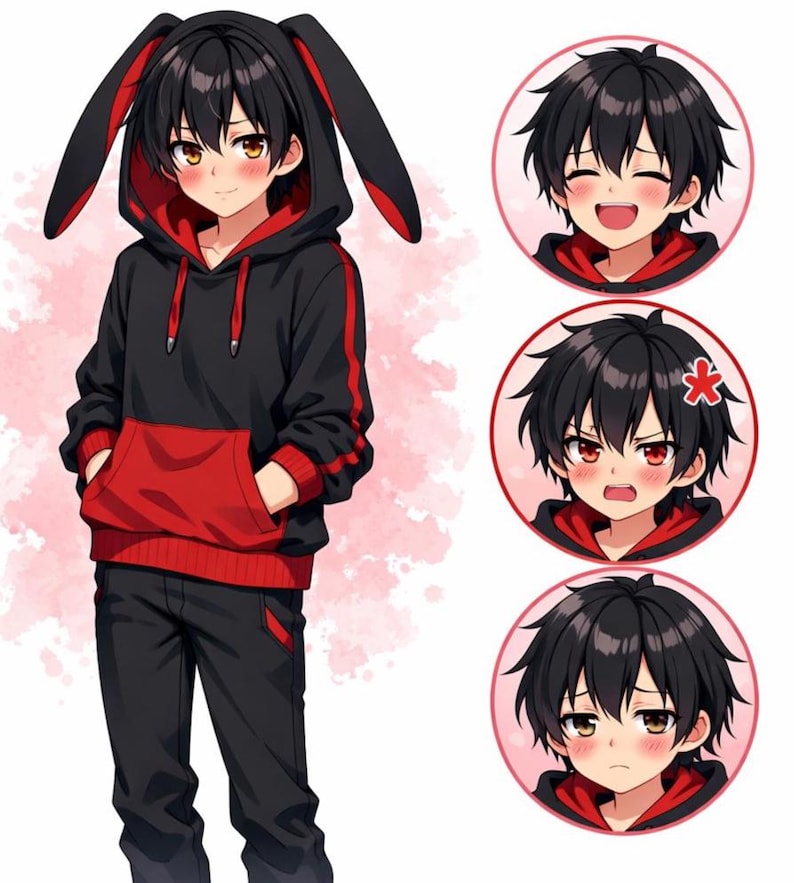 Male Vtuber Model Free | Premade Free PNG Tuber Bored Looking Character ...