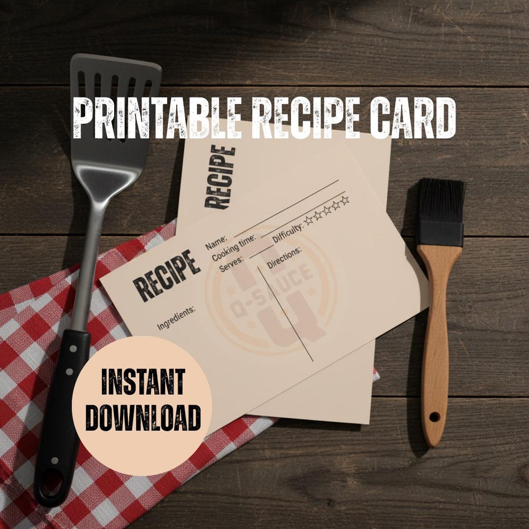 Printable Recipe Card for Instant Download Template for Kitchen Gift ...