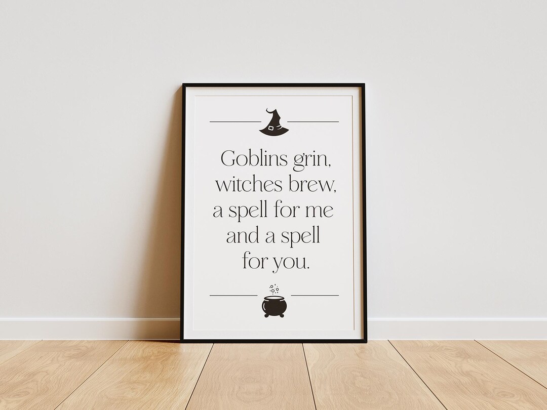 Spell Poster / Halloween Decor / Printable Wall Art / Wall Art / Witch ...