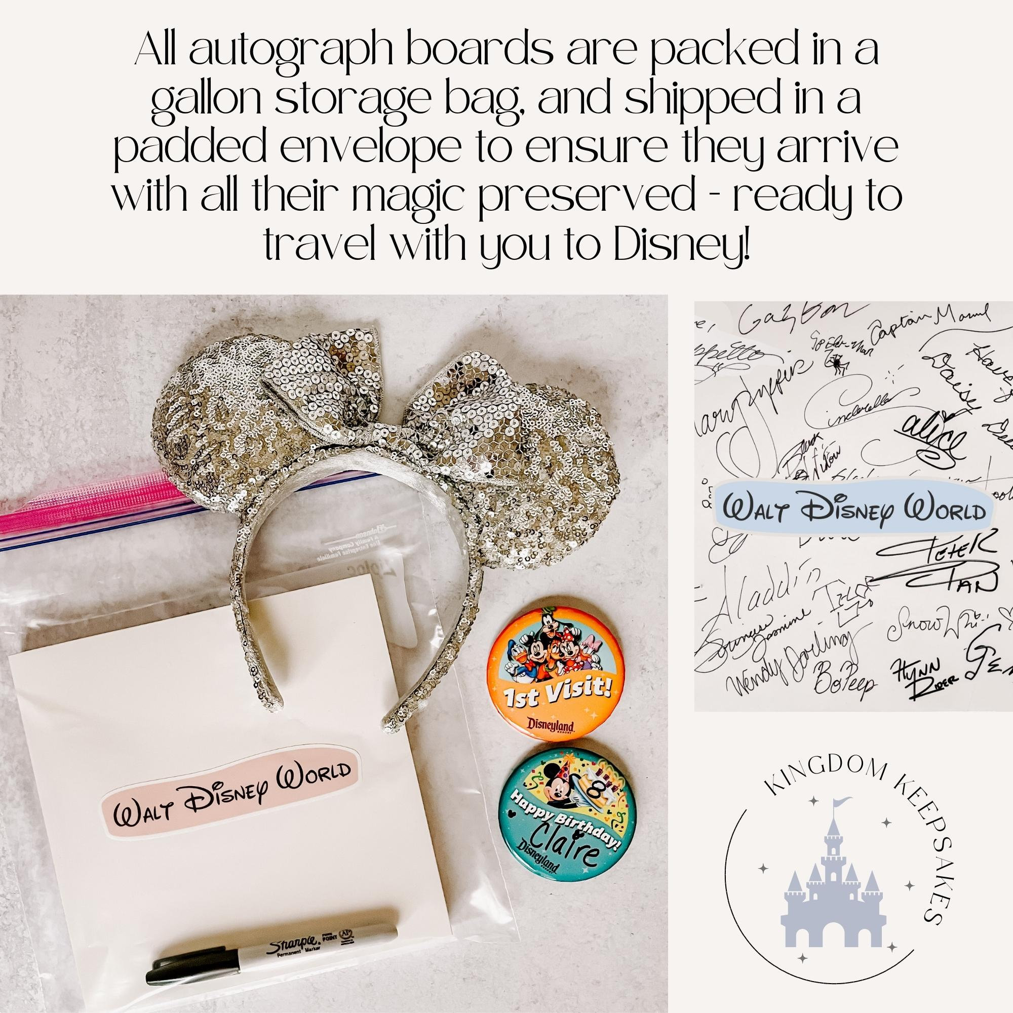 WDW Autograph Board Keepsake - Etsy