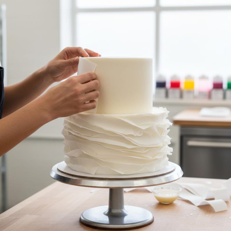 Wafer Paper Ruffle STRIPS: Edible Cake Decor, Pre Cut Fondant Strips ...
