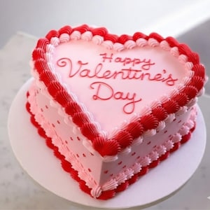 VALENTINE CAKE TOPPER: Happy Love Heart Edible Icing Sheet, Round ...