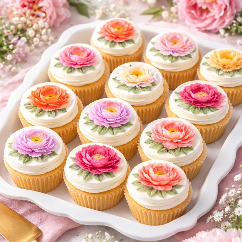 Peony Edible Cake Topper - Etsy