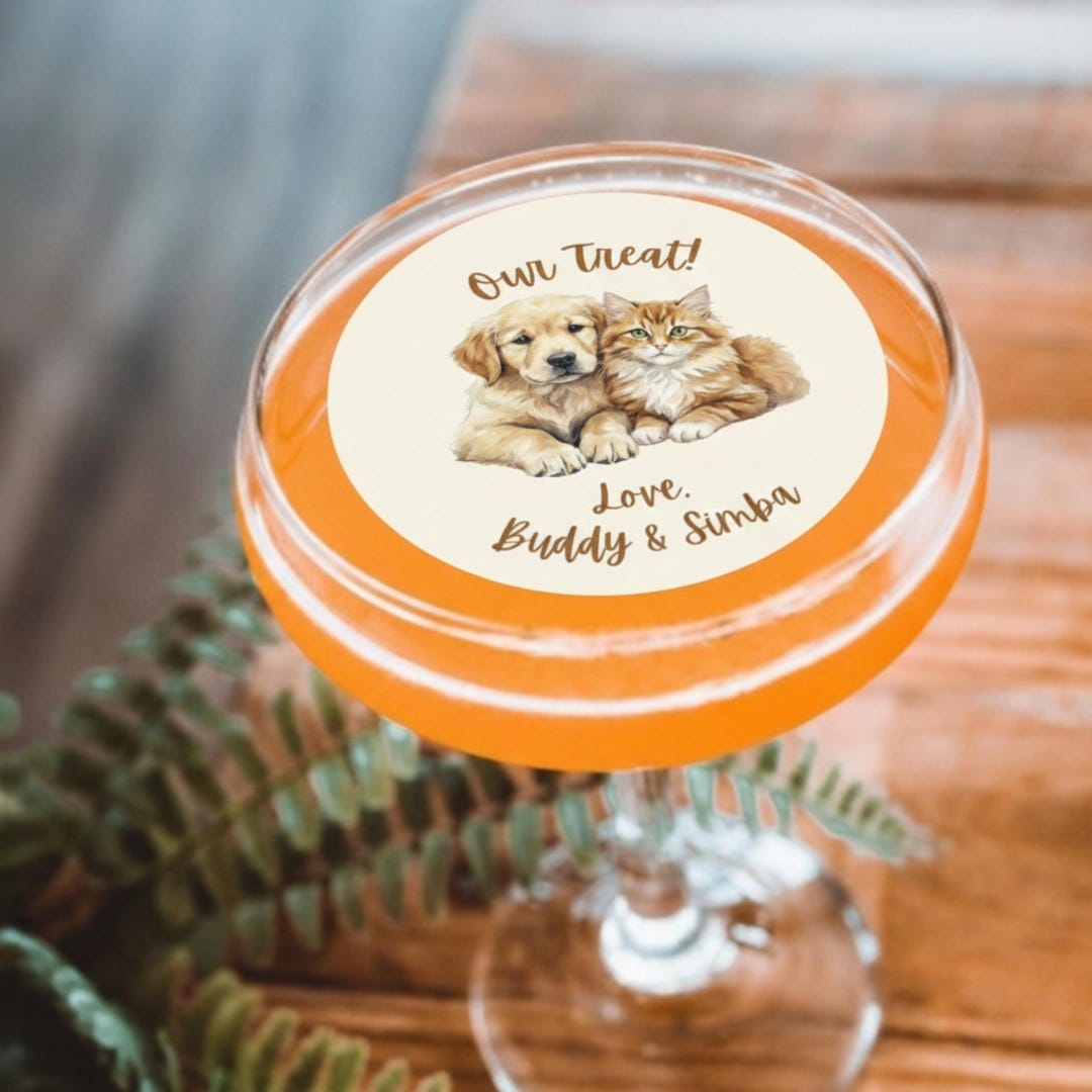 Pet Portrait Edible Beverage Toppers Wedding Cocktail Wafer Paper ...
