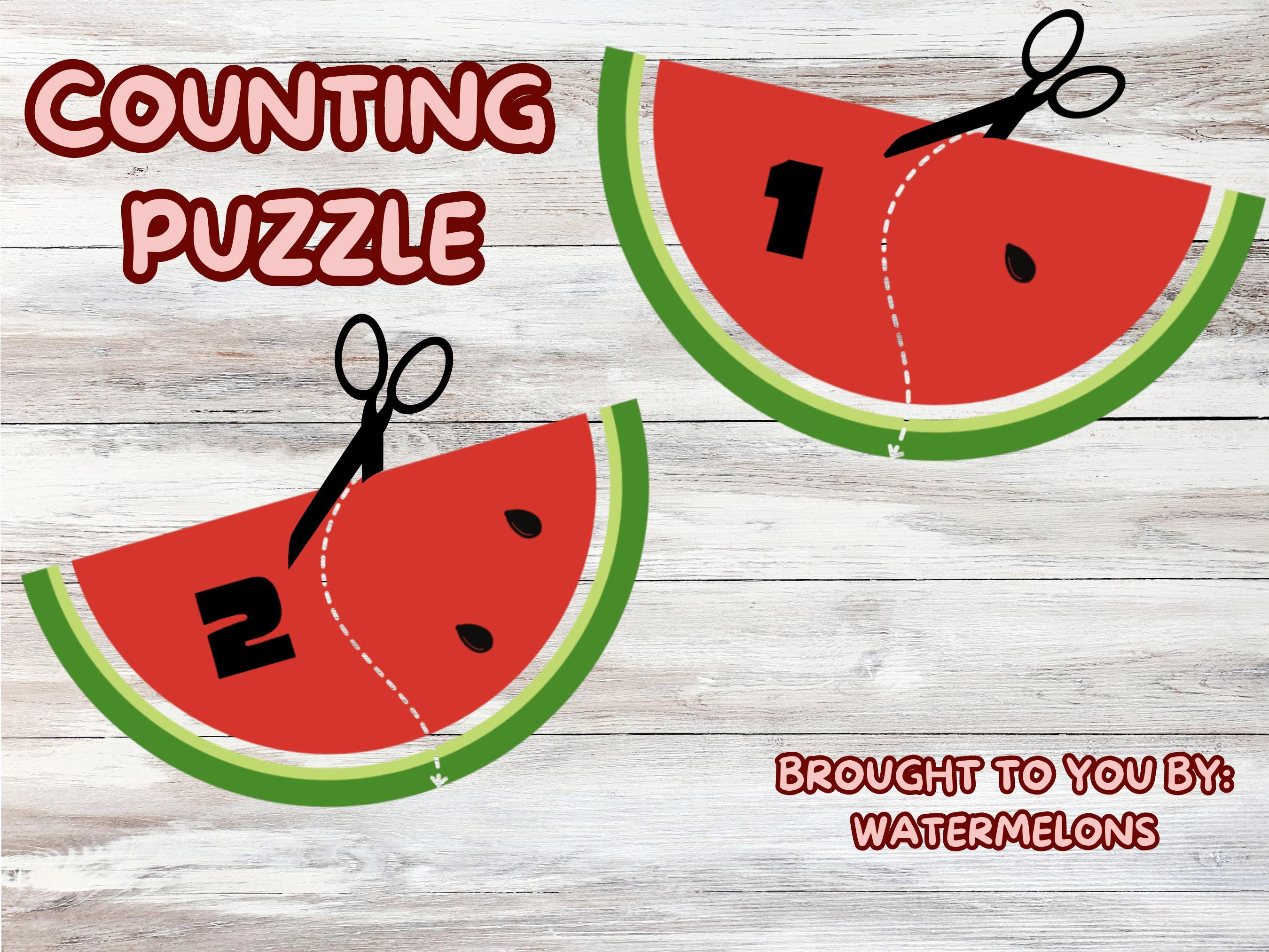 Watermelon Number Matching Activity | Printable Preschool Math Game ...