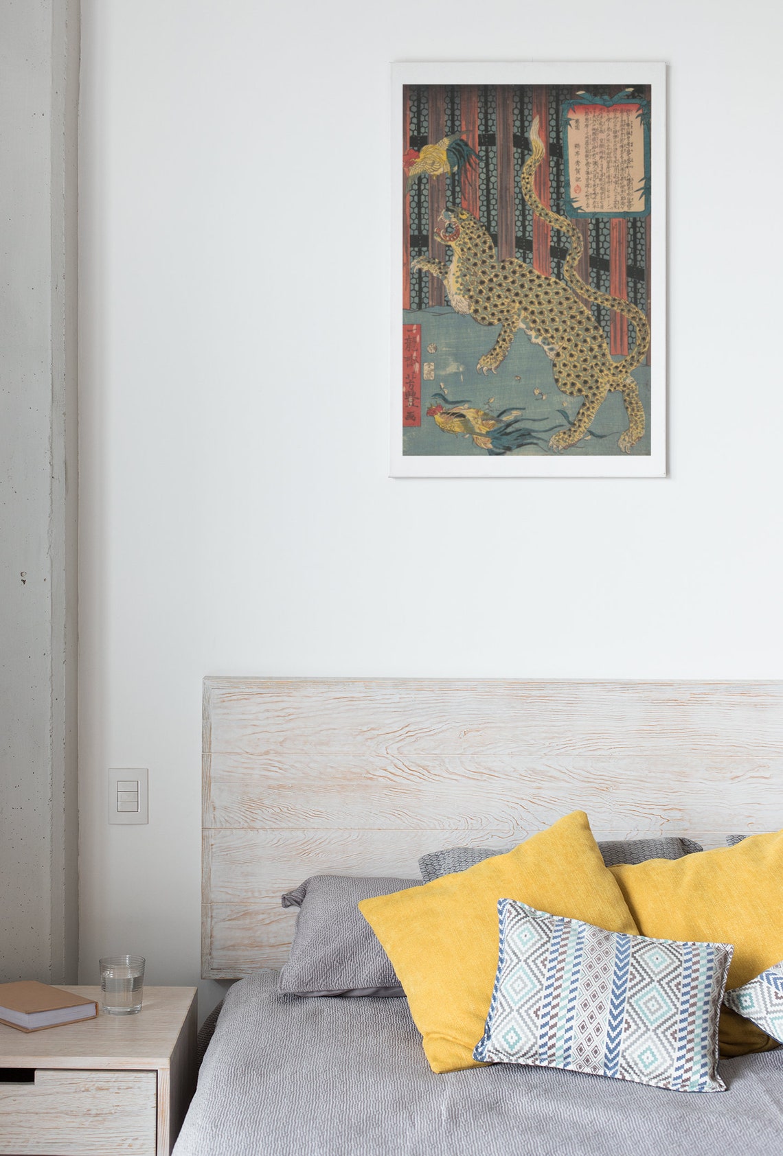 Beautiful Japanese Print Tiger in a Cage Vintage Art / Poster Japanese ...