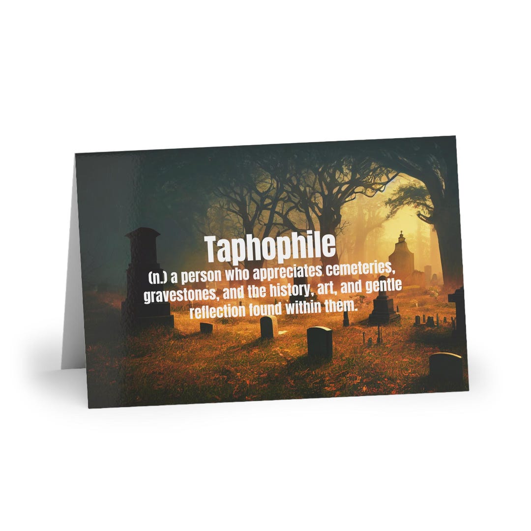 Taphophile Greeting Card | Gothic Reflection | Cemetery Art | Literary ...