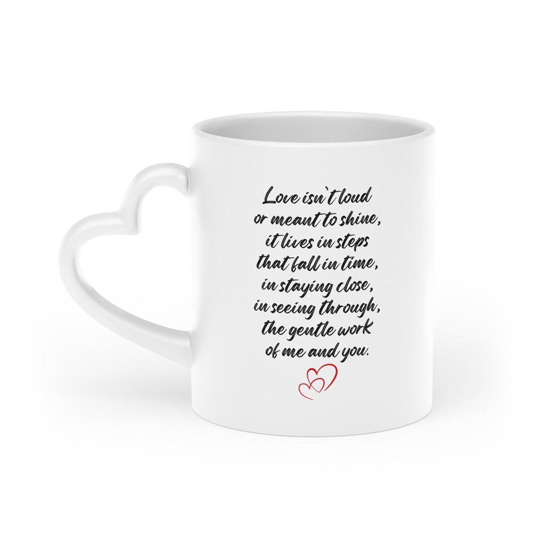 Romantic Poem Mug With Heart Handle | Love Poem Coffee Cup | Valentine ...