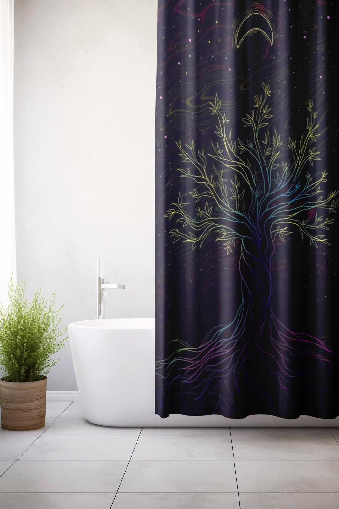 Tree of Life Shower Curtain - Artistic Bathroom Decor - Etsy