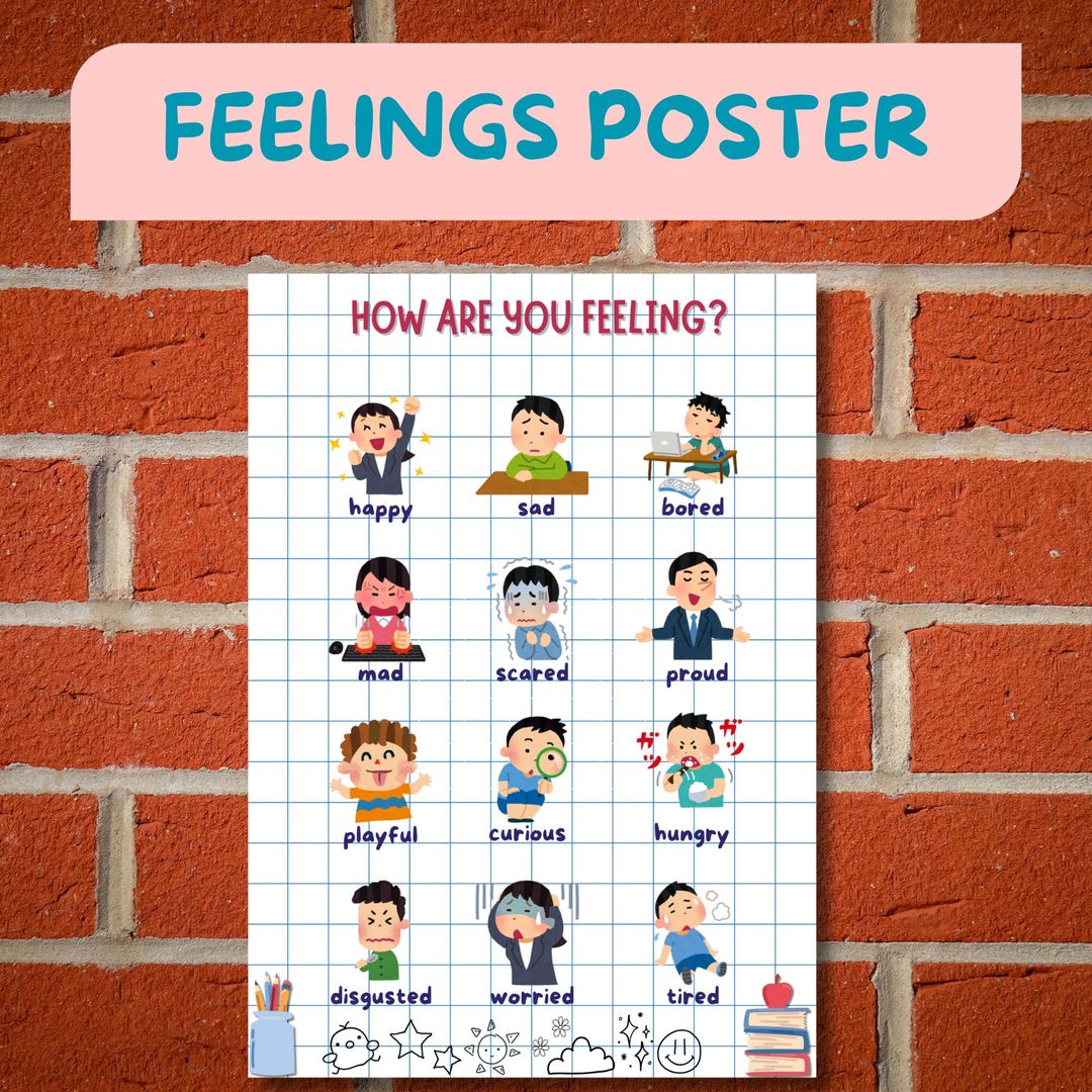 Feelings and Emotions Chart for Kids - Etsy