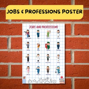 Jobs and Professions Chart for Kids | Classroom Career Poster - Etsy