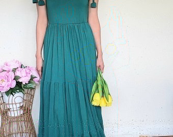 Flowy Green Dress - Etsy