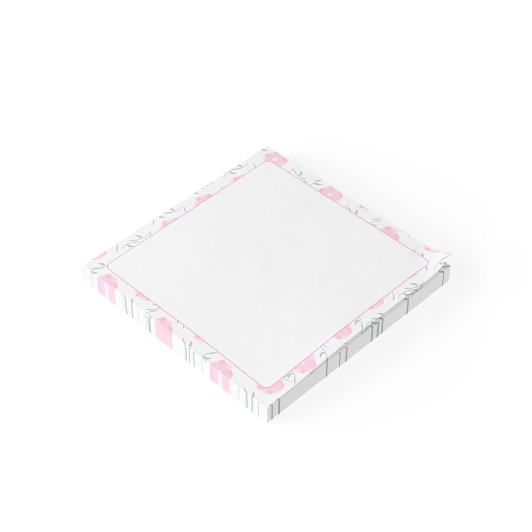 Pink Watercolor Floral Post-it Note Pads | Square Sticky Notes - Etsy