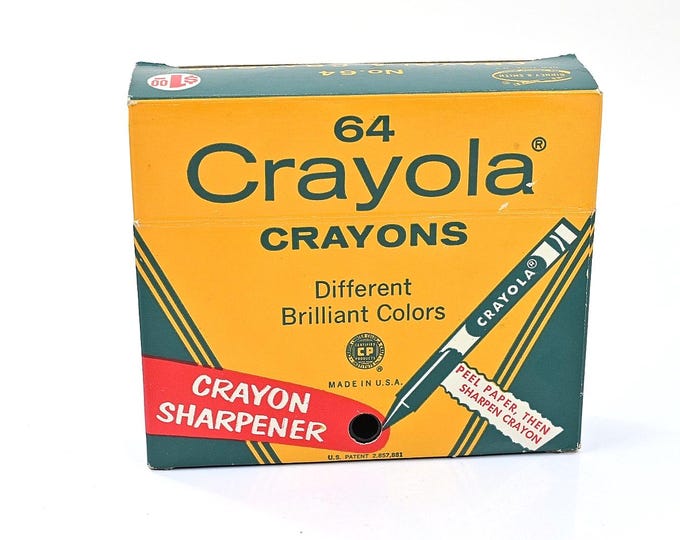 Crayola Crayons 64 Box W/sharpener 1970s Vintage Minor Use - Etsy