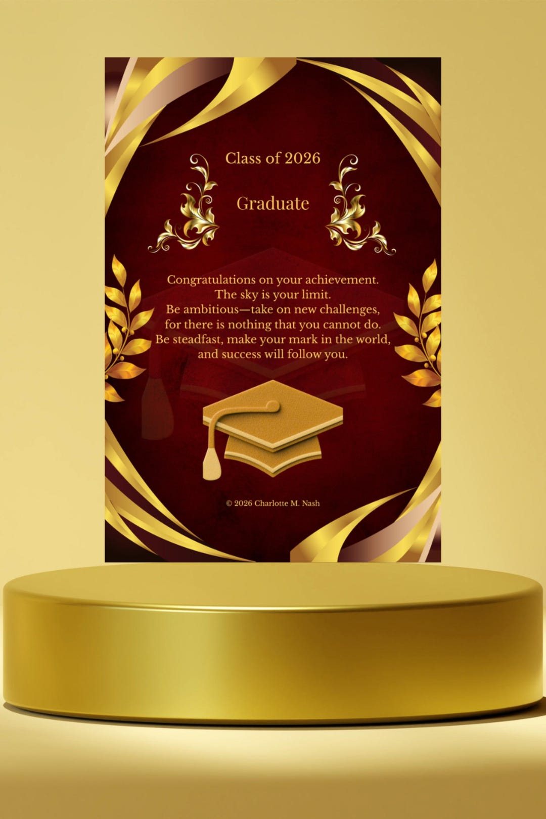 Graduation Poem Printable – Class of 2026, Inspirational Graduation ...