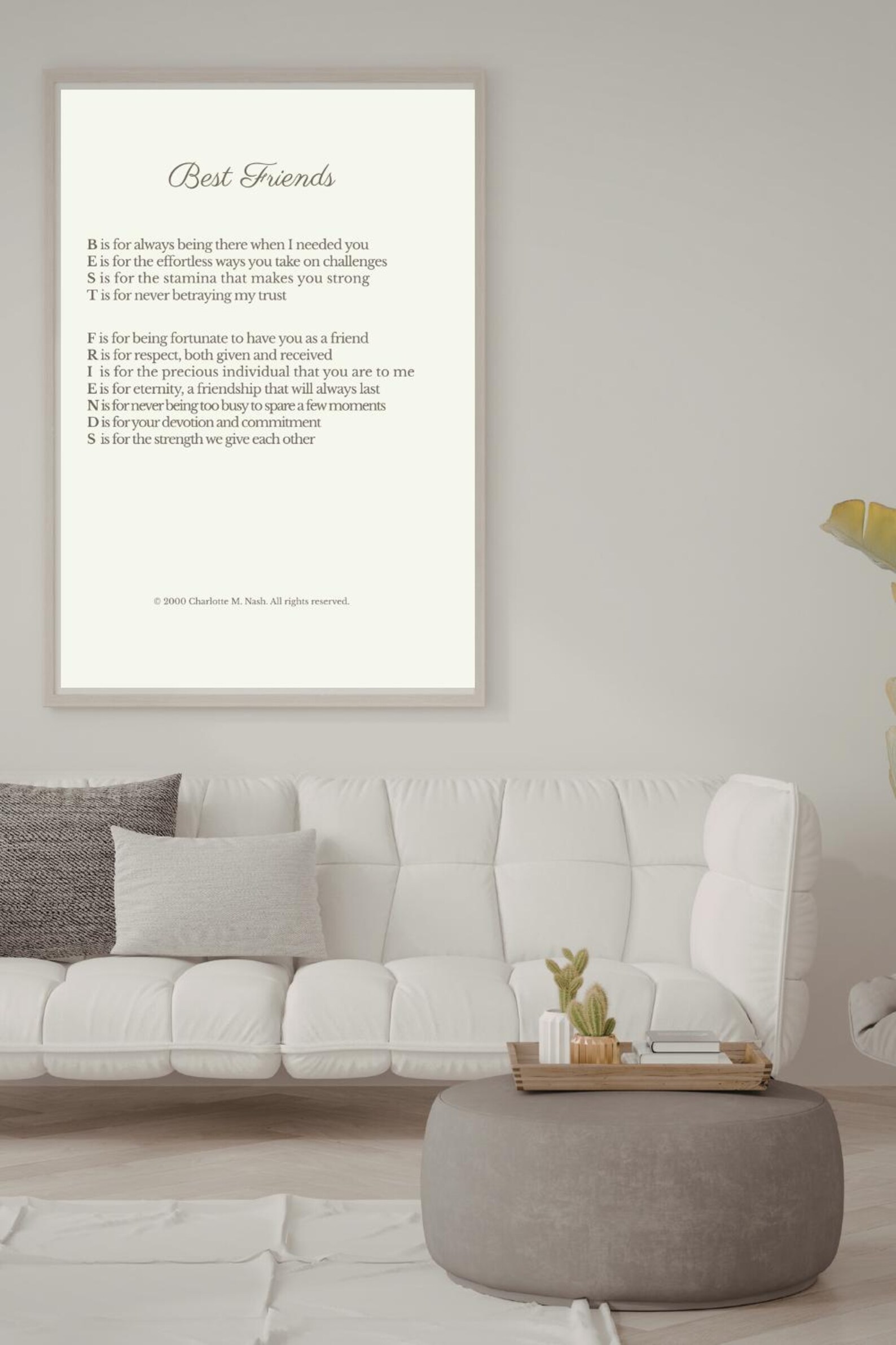 Best Friends Poem Printable Wall Art, Friendship Gift for Best Friend ...
