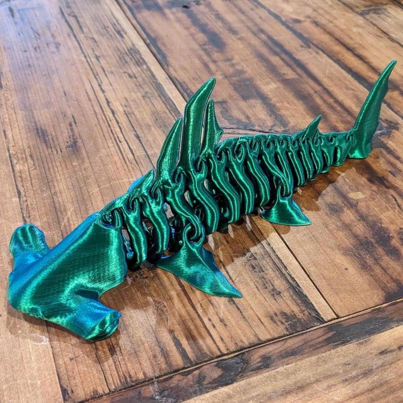 New Articulated Flexi Hammerhead Shark .3MF .STL File Instant Download ...