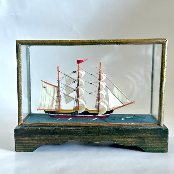 Glass Case Ship Model - Etsy
