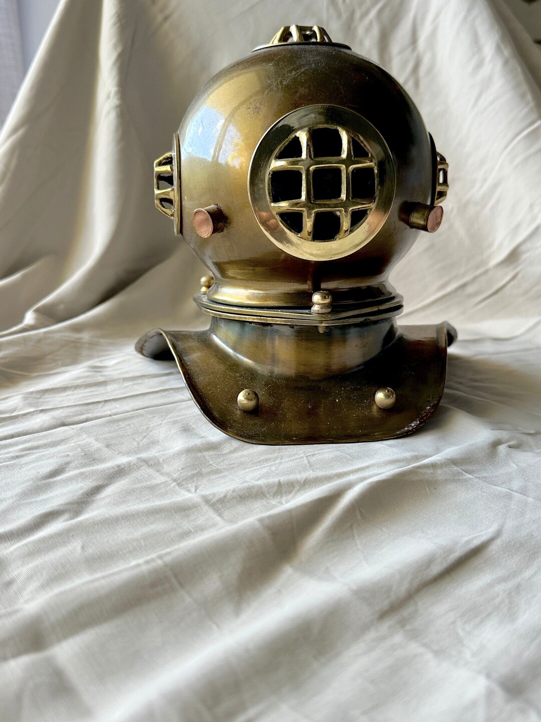 Brass Decor Diving Helmet 1960s Brass Diving Helmet Sculpture Nautical ...