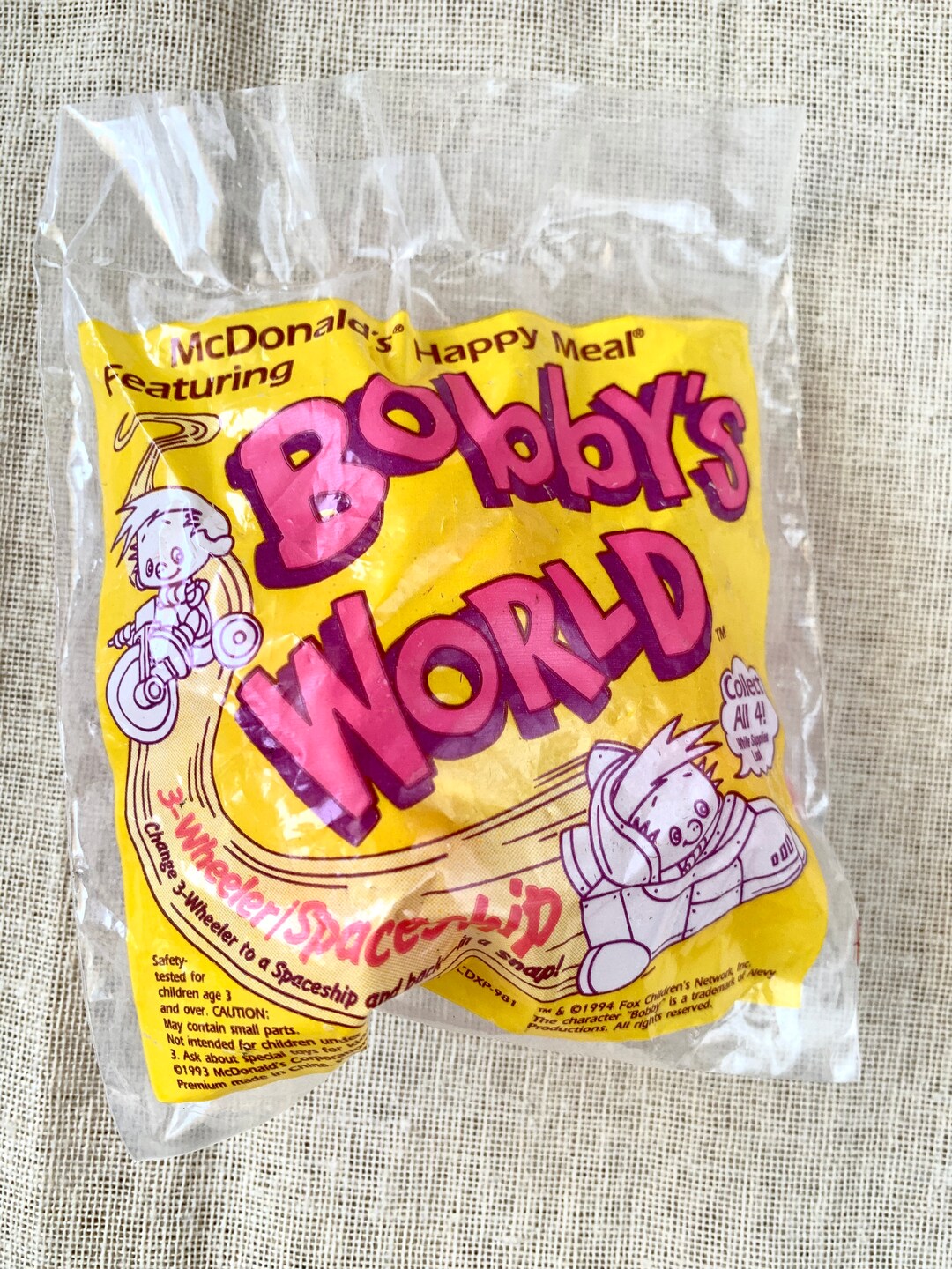 Bobby's World Vintage Mcdonalds Happy Meal Toy Three Wheeler Spaceship ...