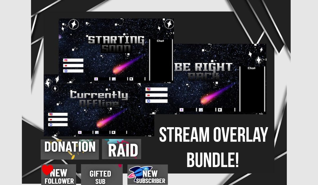 Galaxy Animated Stream Overlay Bundle, Space Design - Etsy