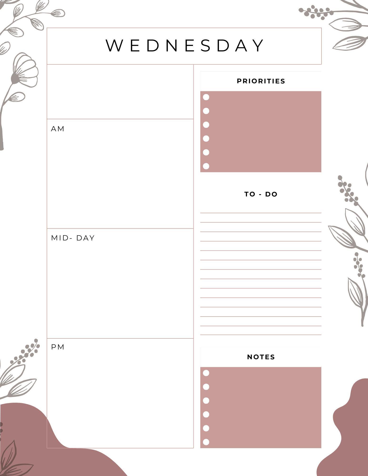 Printable Weekly Calendar - Etsy