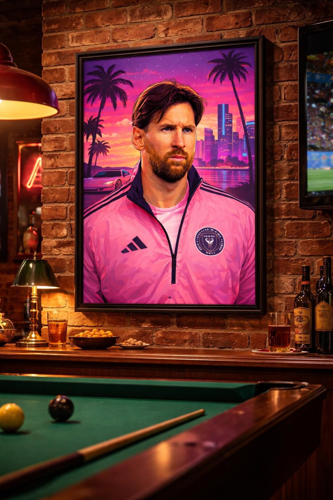 Lionel Messi – Miami Vice Style Football Poster | Modern Sports Wall ...