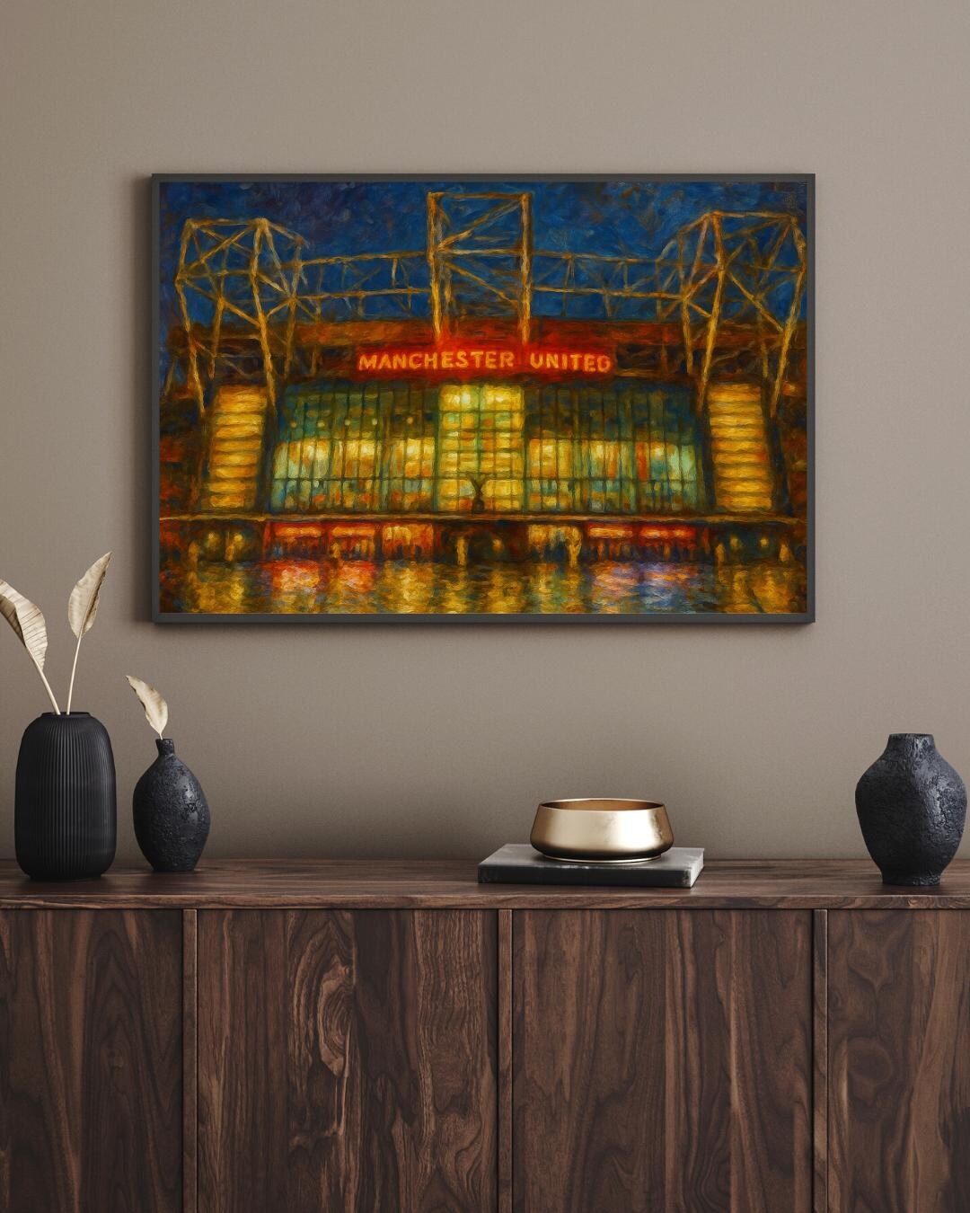 Old Trafford Oil Painting Print | Manchester United Decor (digital ...